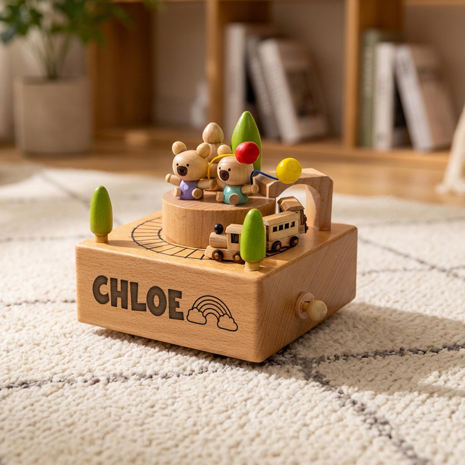 4 Style Personalized Moving Train Music Box, Baby Shower Gift, Custom ...