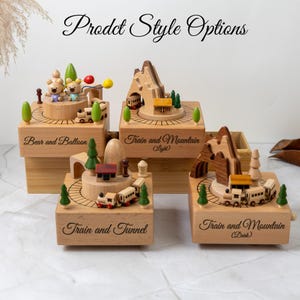 4 Style Personalized Moving Train Music Box, Baby Shower Gift, Custom ...