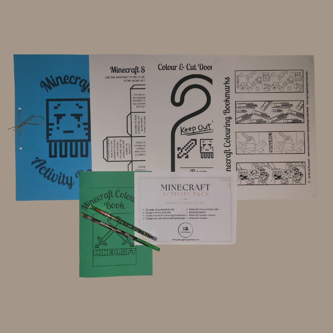 Personalised Minecraft Activity Pack - Etsy