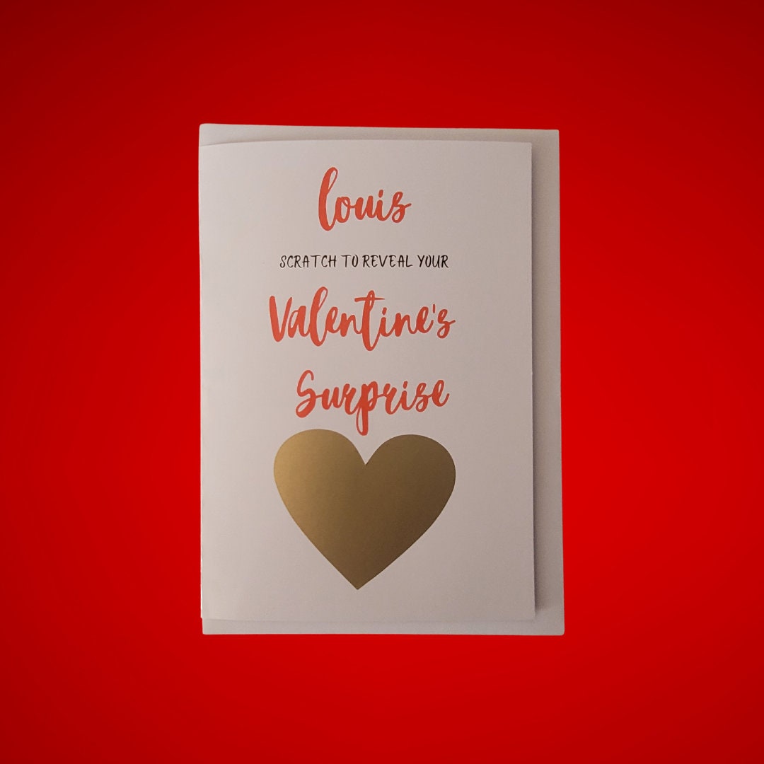 Valentines Day Card Scratch to Reveal Your Surprise Scratch Reveal Card ...