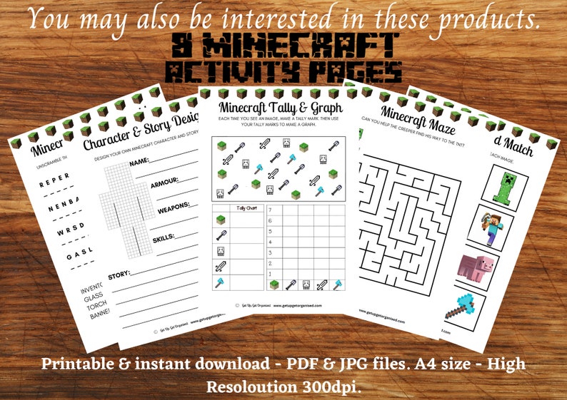 Minecraft Colouring Pages - Etsy