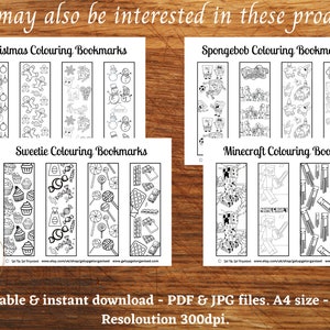 Minecraft Colouring Bookmarks - Etsy