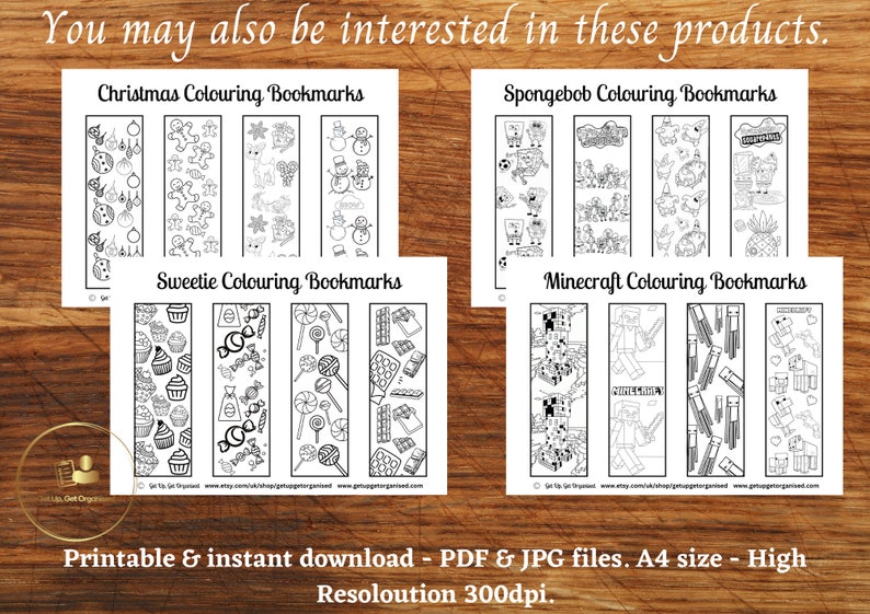 Minecraft Colouring Bookmarks - Etsy