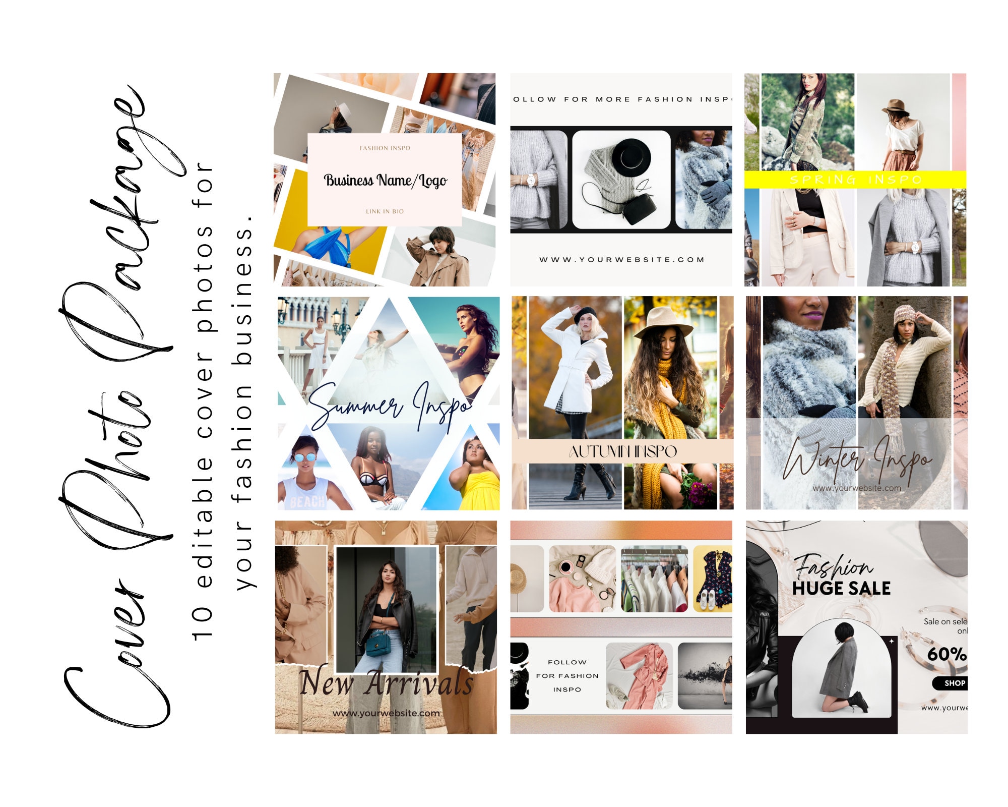 Editable Facebook Cover Photo Package - Etsy