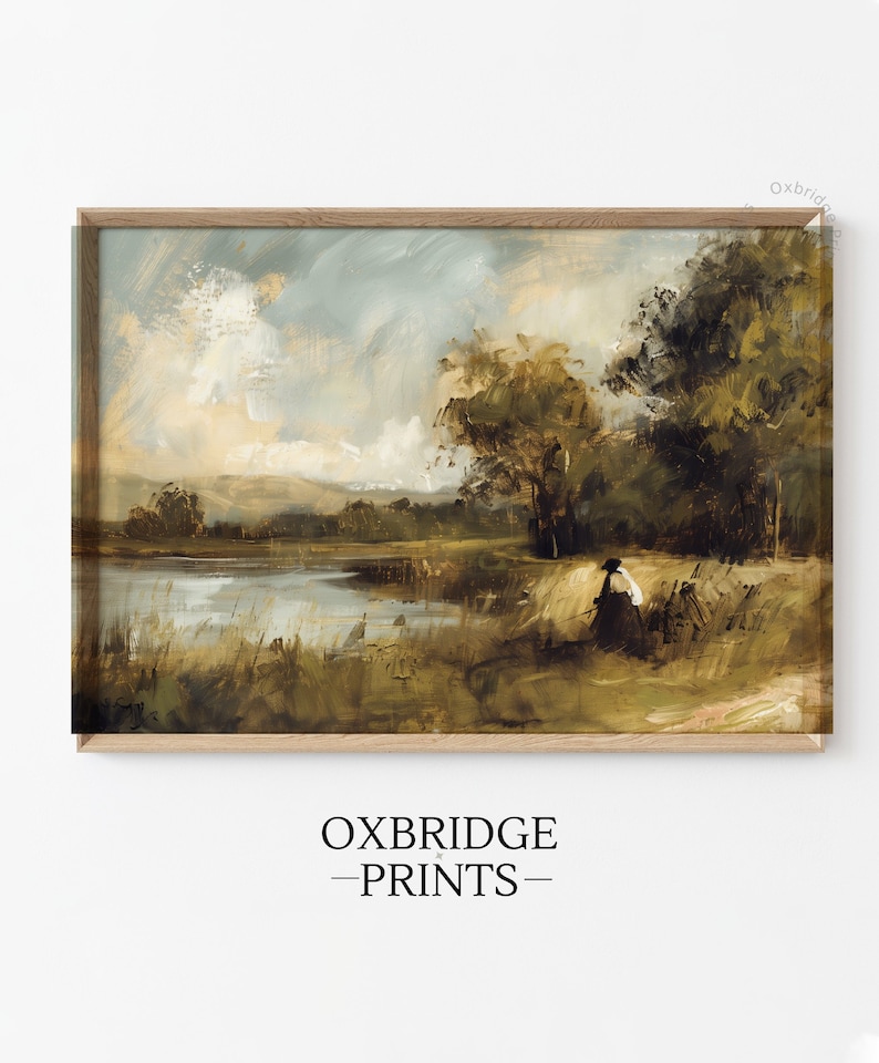 Printable Moody Country Landscape Painting Vintage Wall Art Digital ...