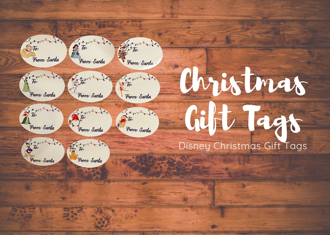 Christmas Disney Gift Tags set of 22 Christmas Disney Gift - Etsy