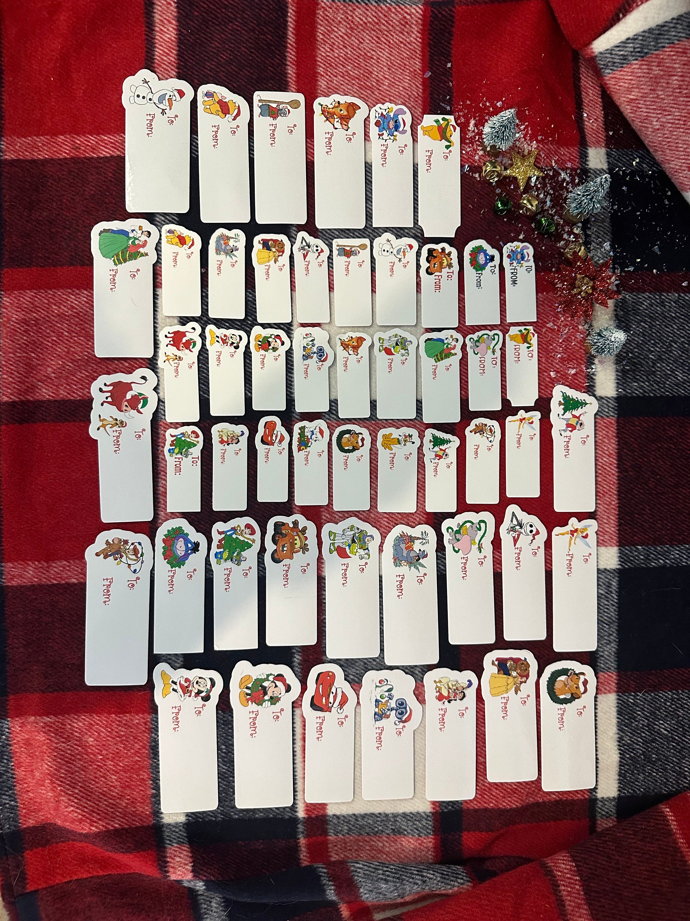 Christmas Disney Gift Tags, Christmas Disney Gift Stickers, Christmas ...
