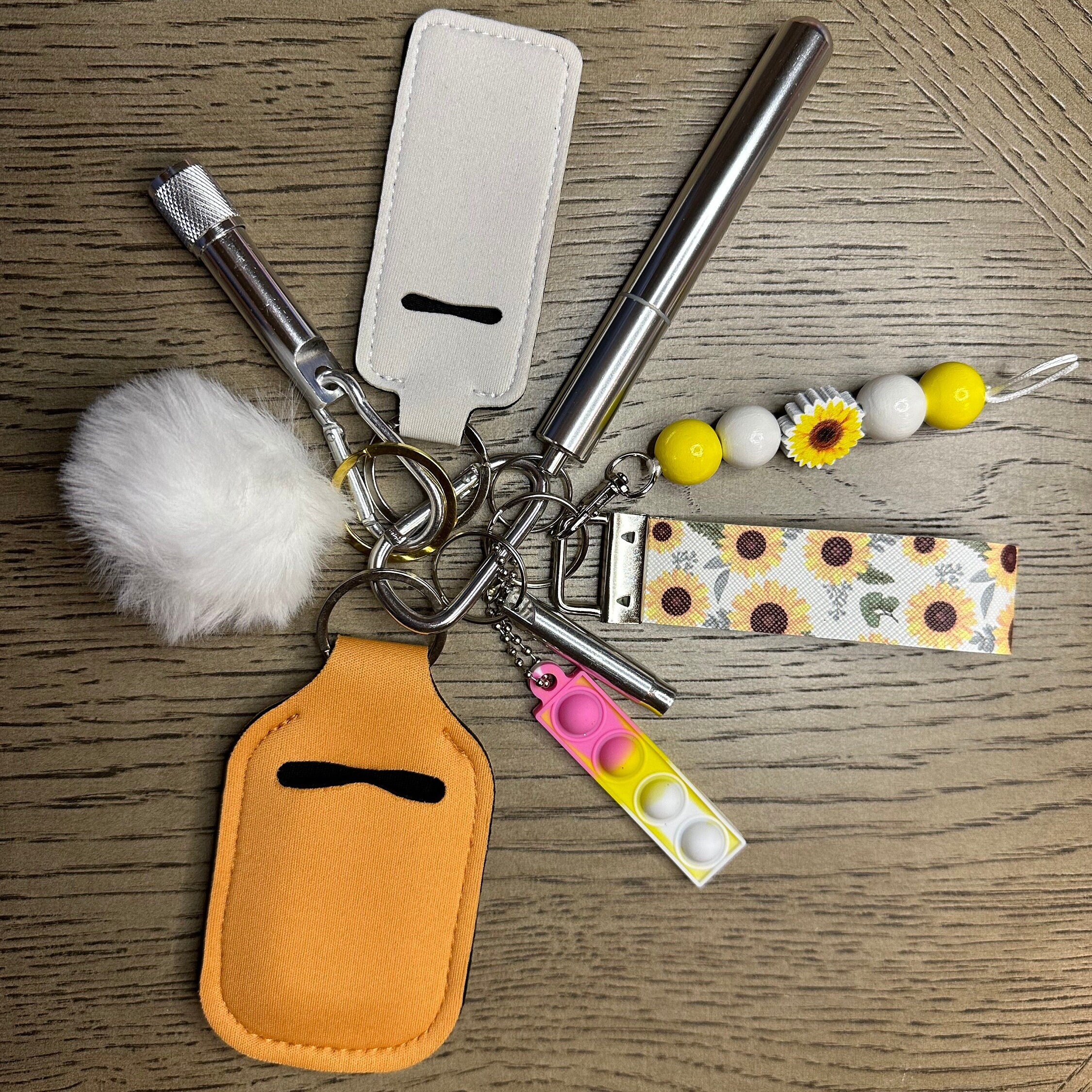 Sunflower Utility Keychain, Kids Safety Keychain, Kids Sunflower ...