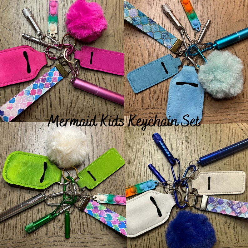 Mermaid Utility Keychain, Mermaid Safety Keychain, Kids Mermaid ...