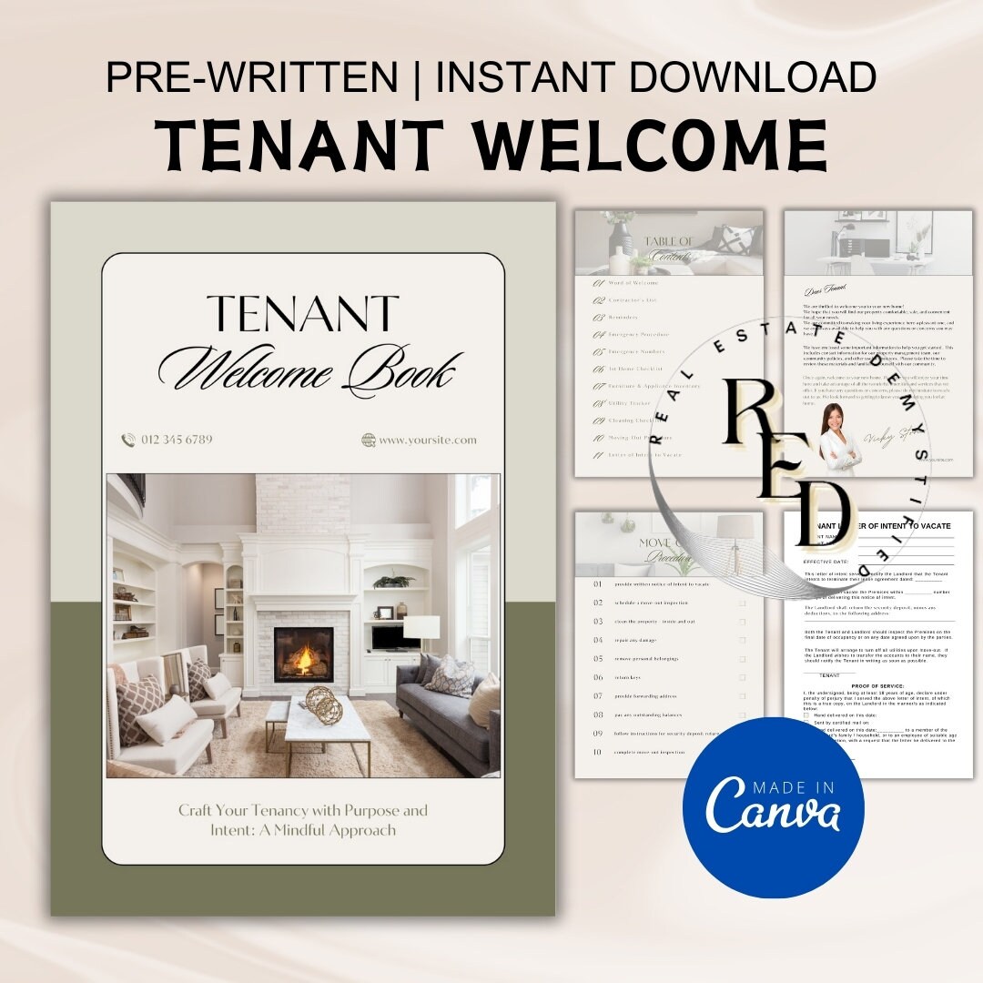 Editable Tenant Welcome Packet | Canva Pre-written Template - Etsy