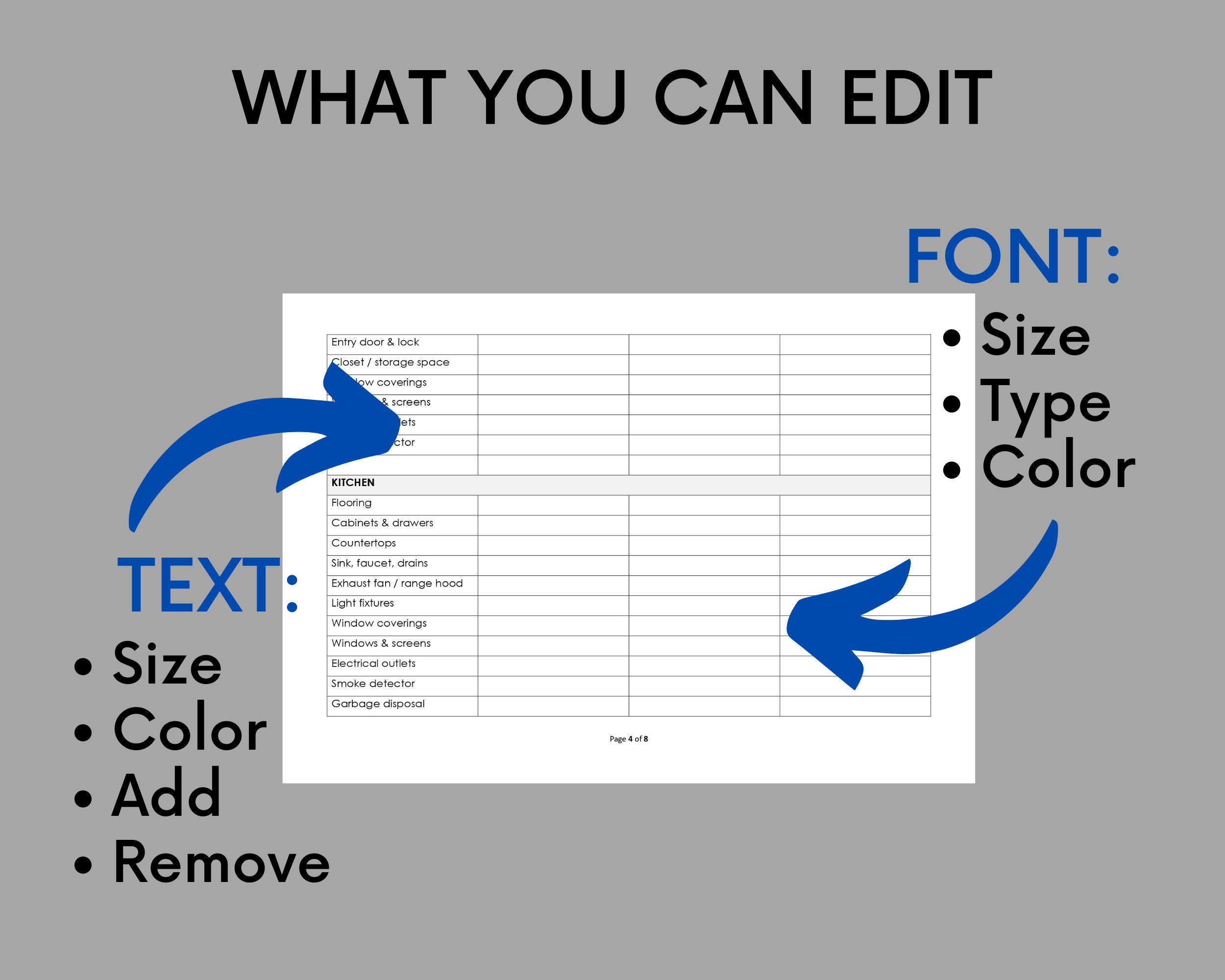 Editable & Printable Walkthrough Inspection Checklist | MS Word ...