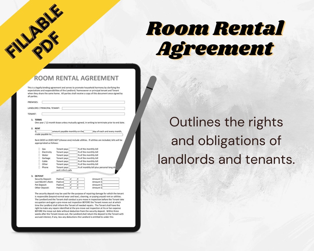 Fillable Room Rental Agreement | Lease Agreement - Share Property ...