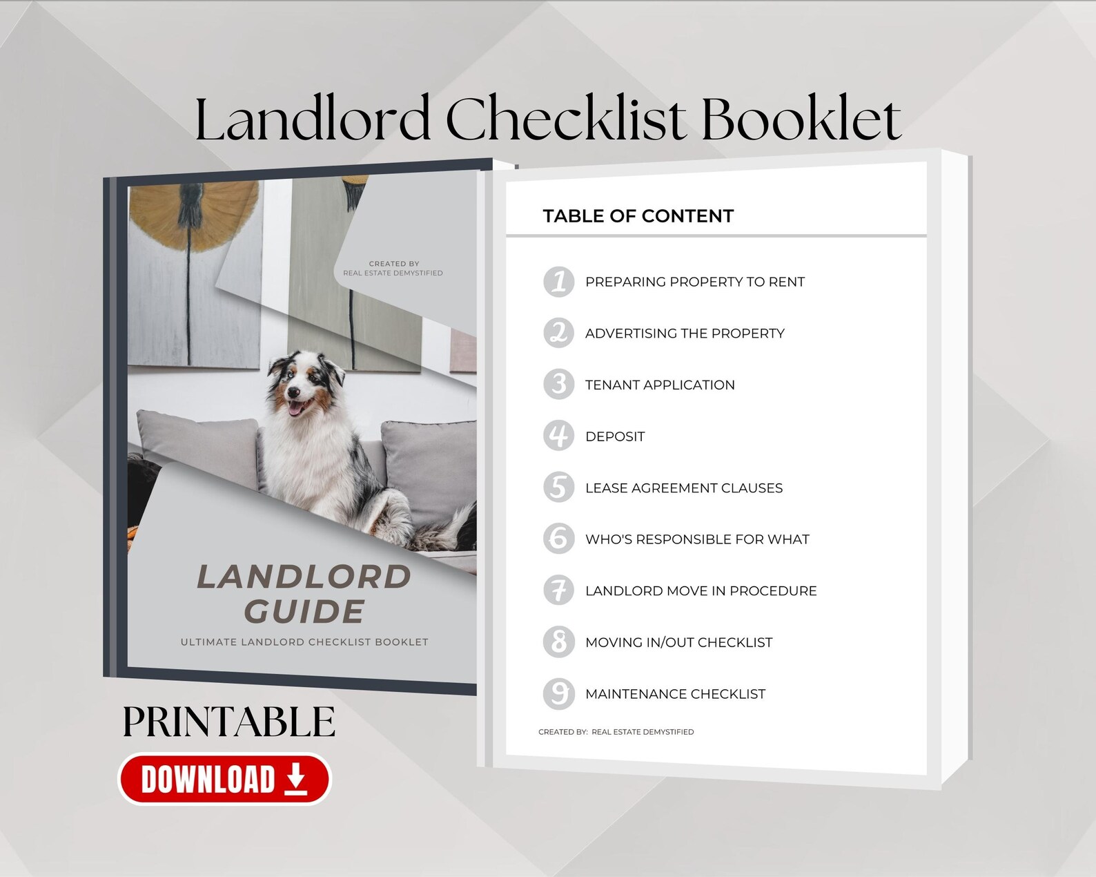 Landlord Checklist Walkthrough Inspection Tenant Move in Tenant Move ...