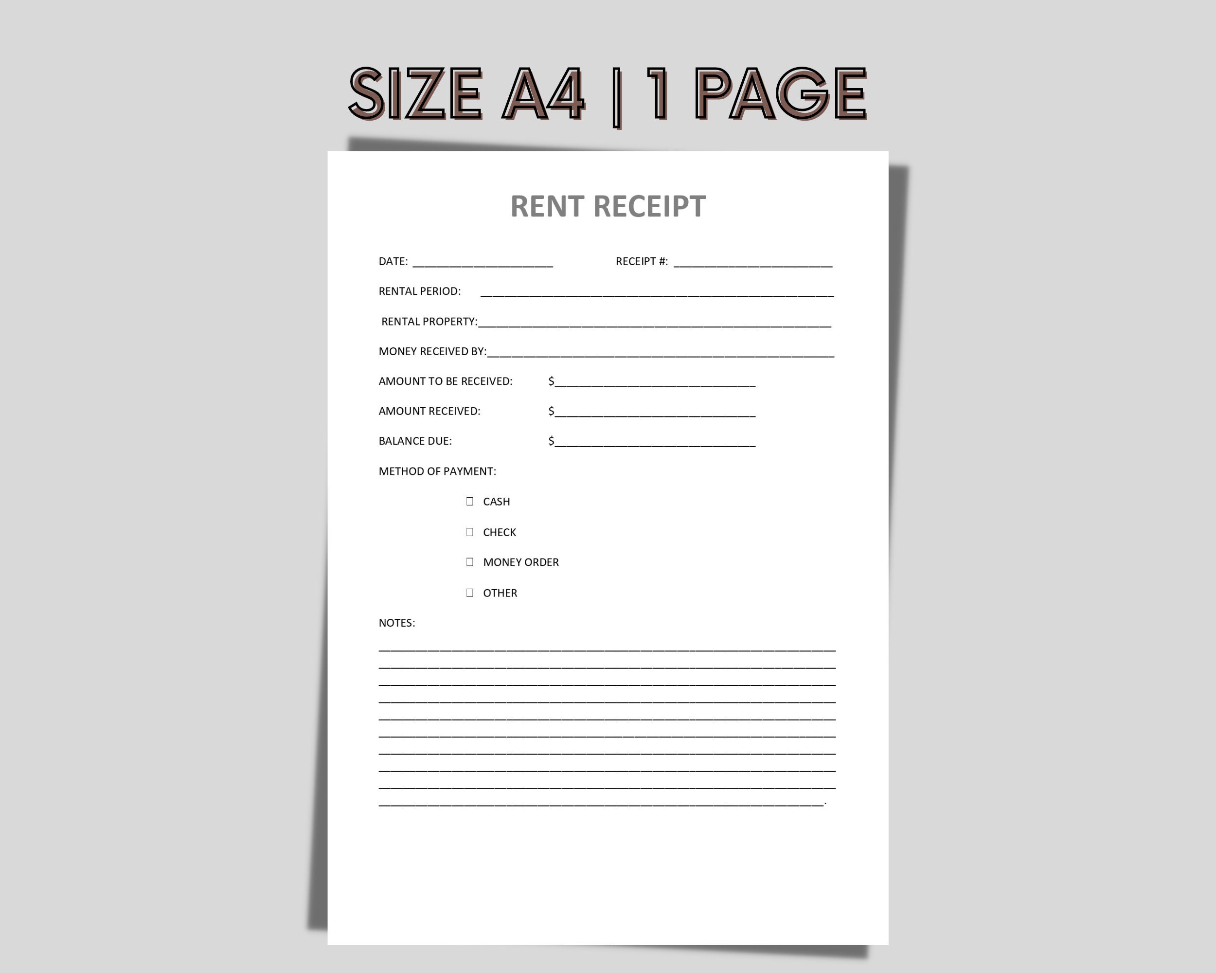 Landlord Rent Receipt | Tenant Receipt | Rent Payment Receipt | Edit MS ...