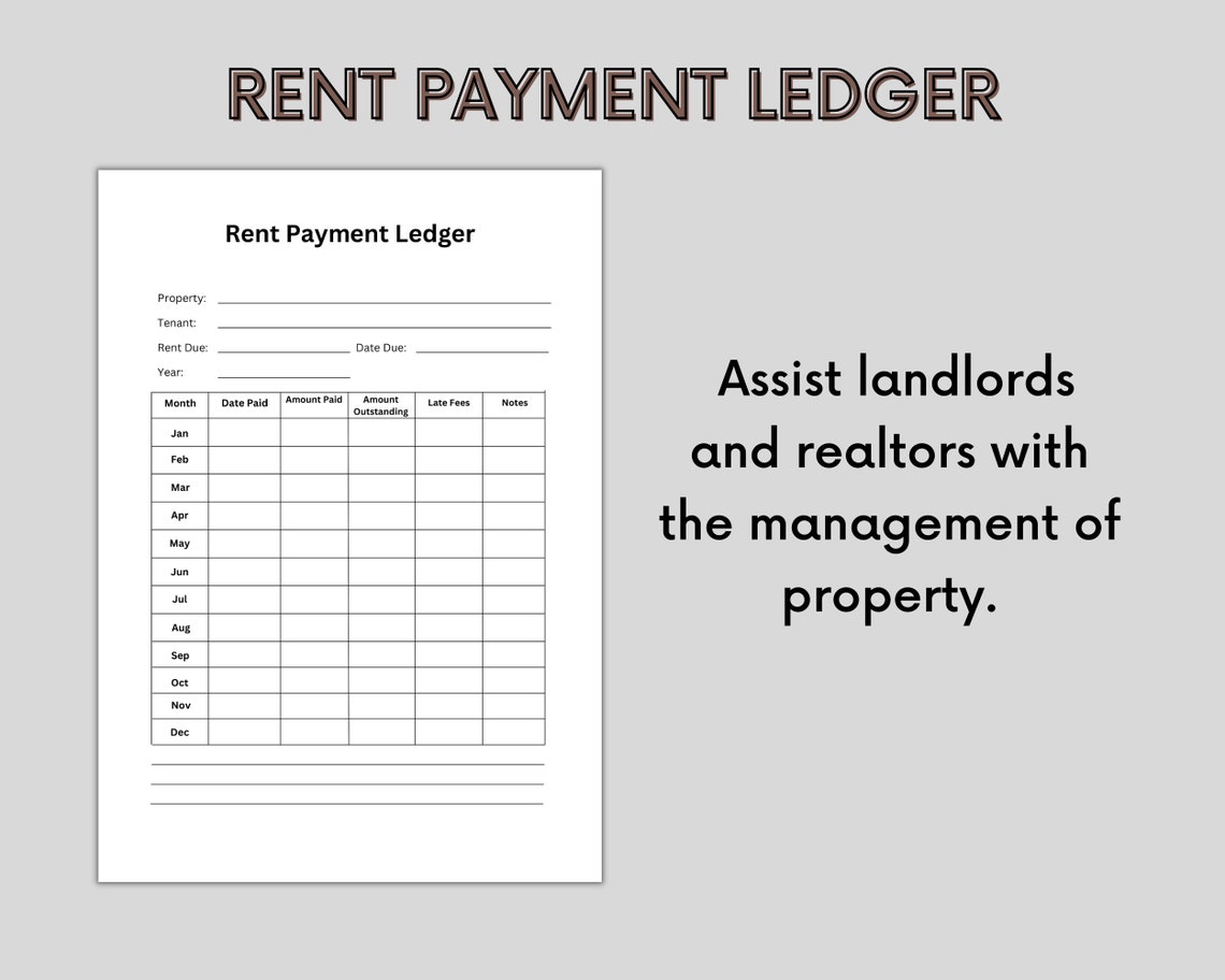 Rental Payment Ledger Property Management Template Rental Payment ...
