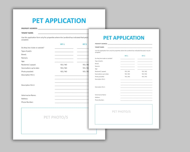 Pet Rental Application - Fillable PDF & Editable in MS Word - Simplify ...