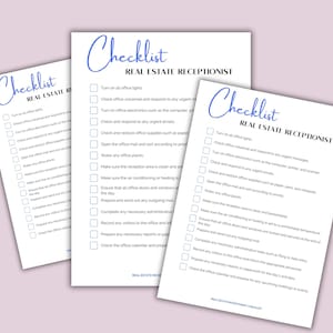 Receptionist Daily Task Checklist - Real Estate Admin Editable Canva ...