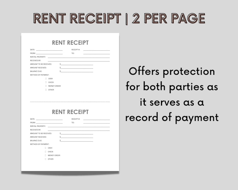 Landlord Rent Receipt | Tenant Receipt | Rent Payment Receipt | MS Word ...