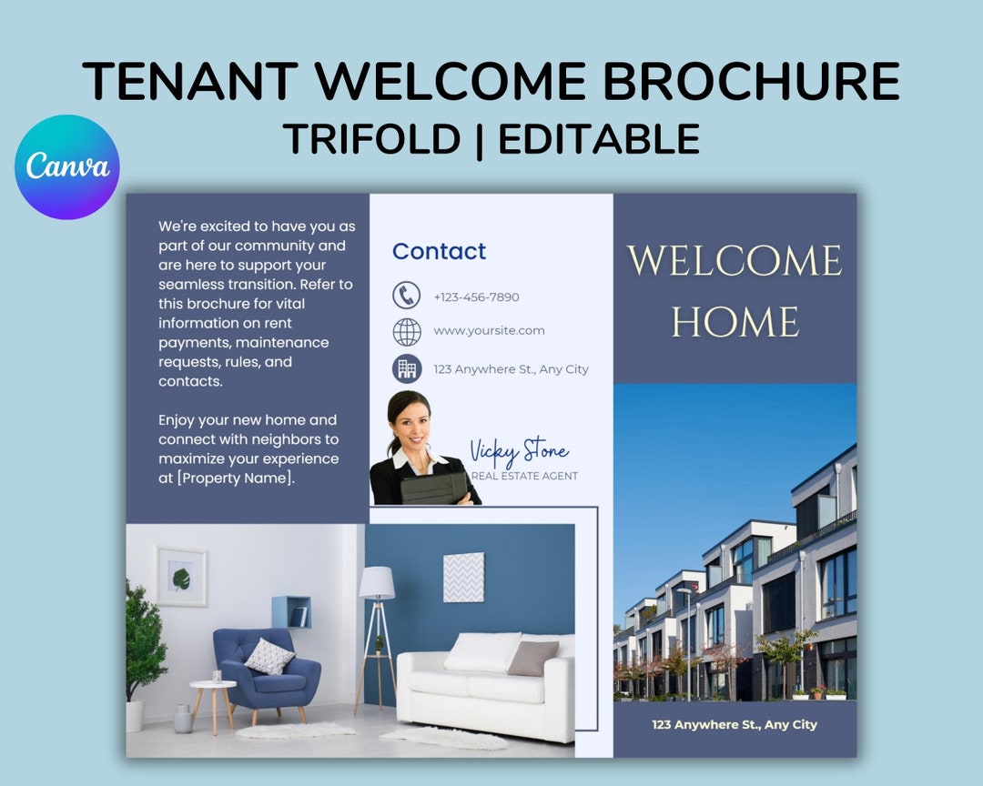 Real Estate Tenant Welcome Brochure Trifold Welcome Brochure Landlord ...