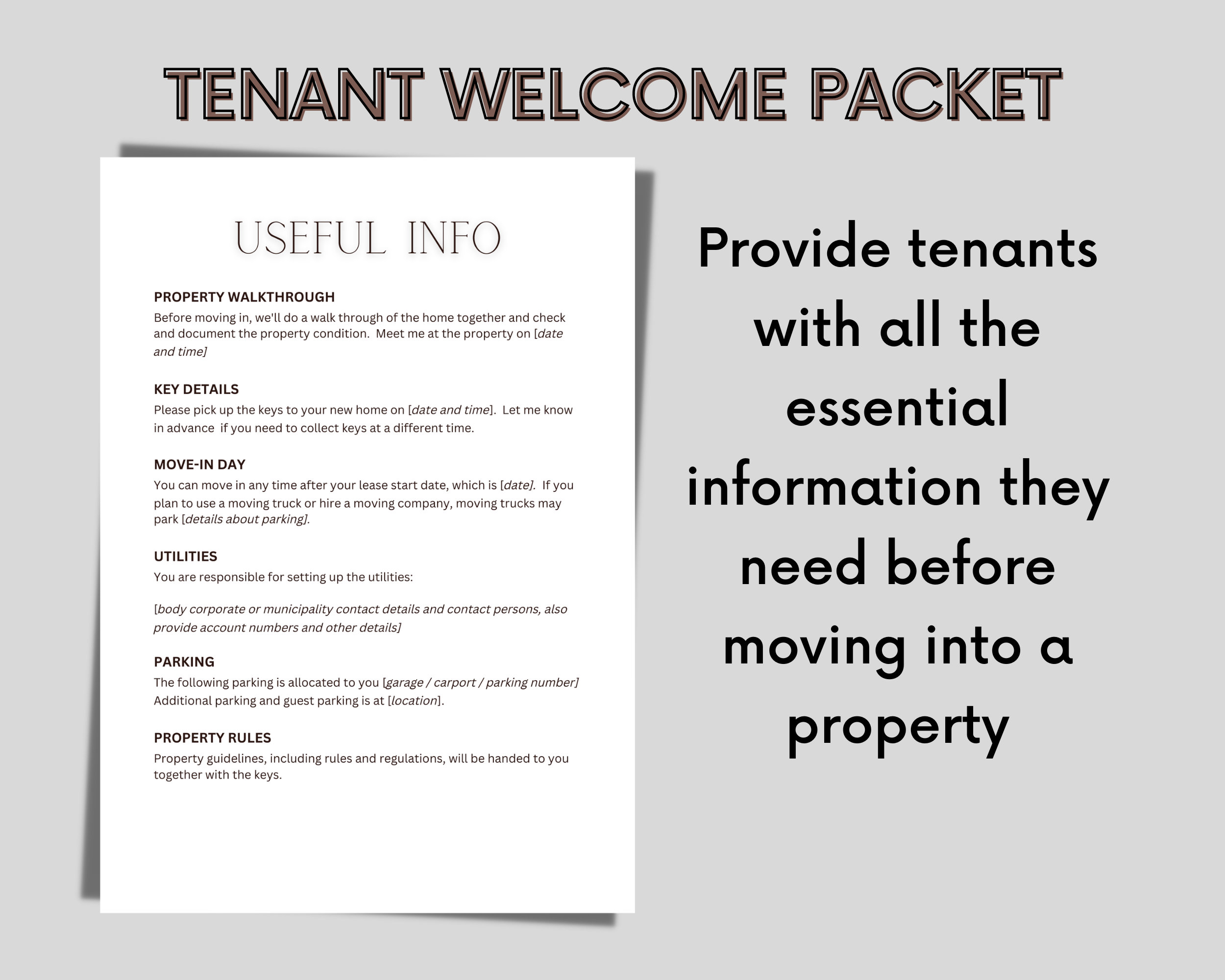 Editable Tenant Welcome Packet Template – Canva Real Estate Guide - Etsy
