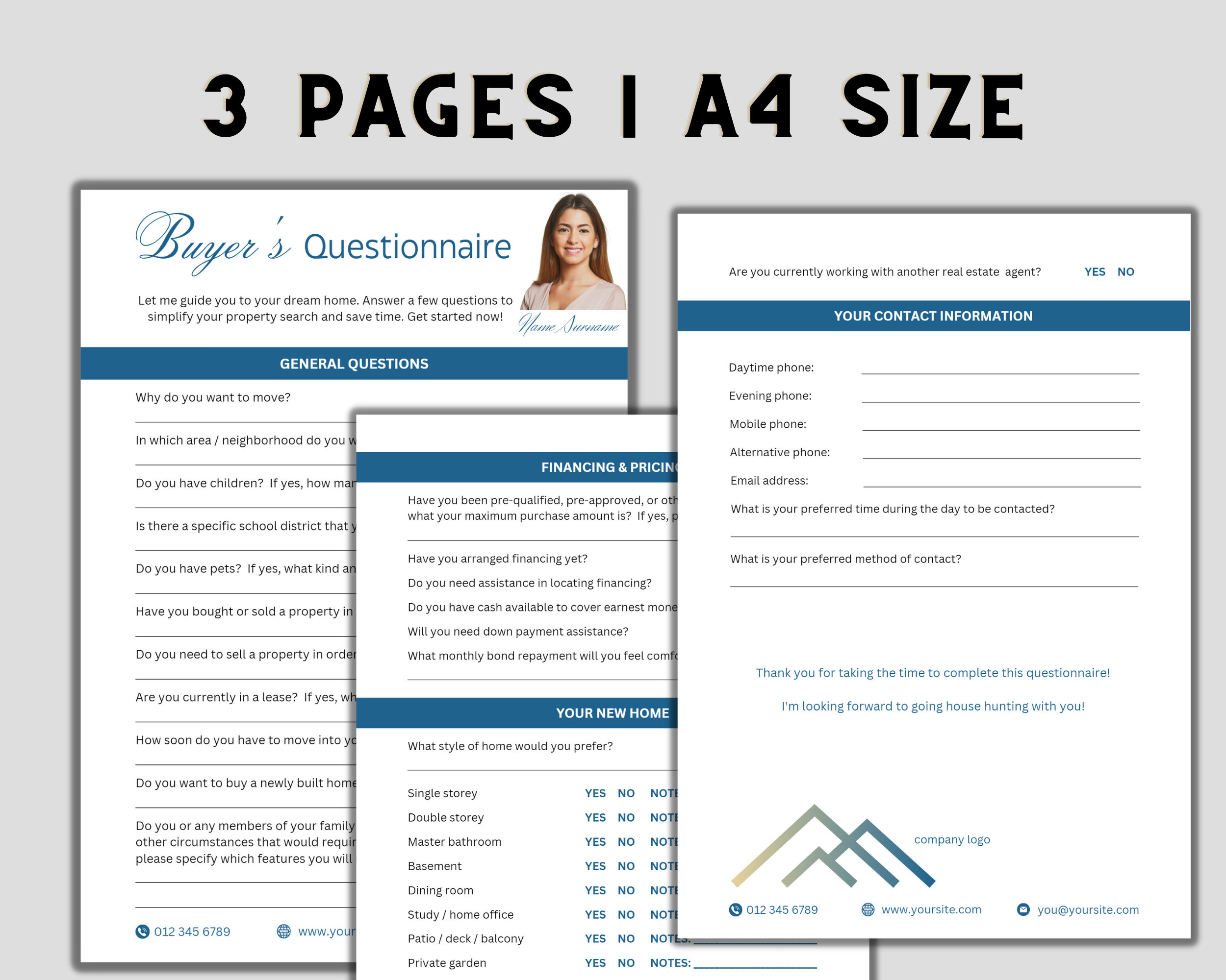 Buyers Questionnaire Home Buyer Consultation Real Estate Agent ...