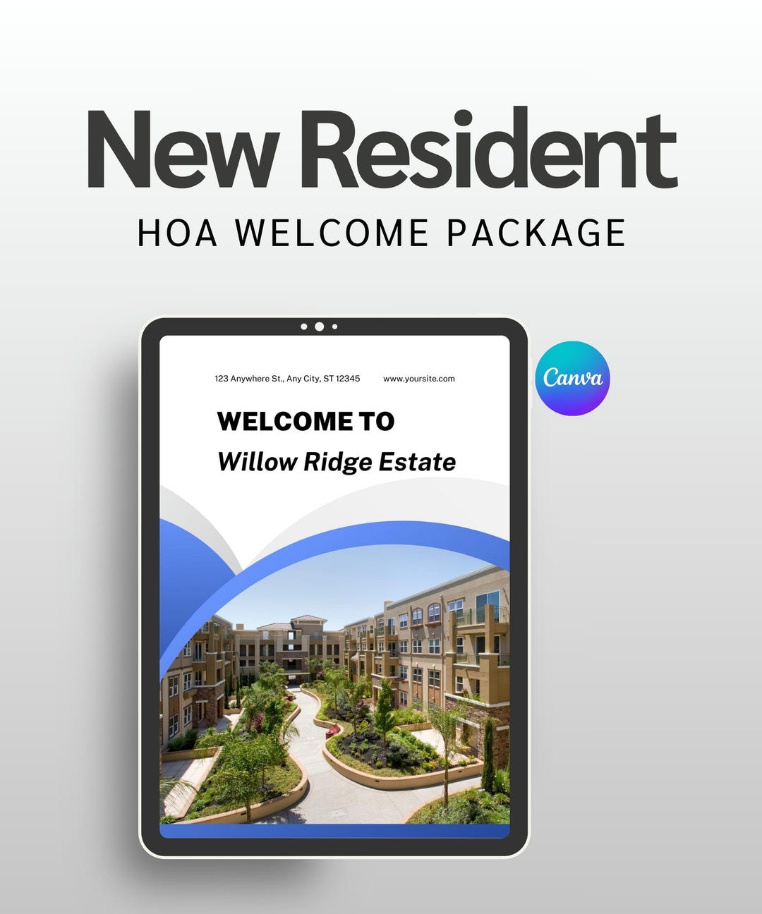 HOA New Resident Welcome Packet – Canva Editable Move-in Handbook for ...