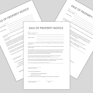 Property Notice to Tenant - Landlord Template (MS Word & PDF) - Etsy