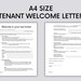 Tenant Welcome Letter From Landlord: Instant Download, Editable in MS ...