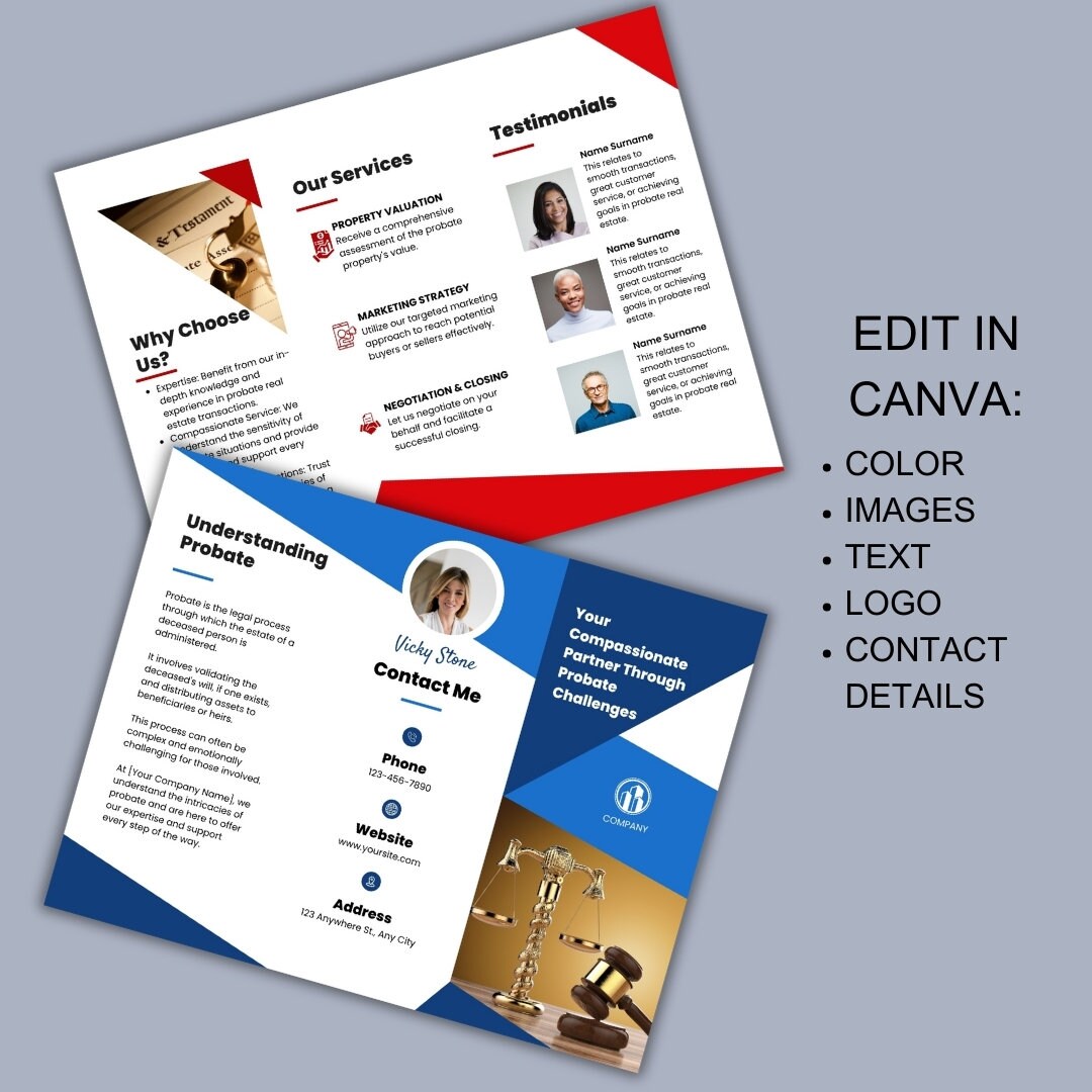 Probate Real Estate Brochure Template: Agent Marketing Flyer (digital ...