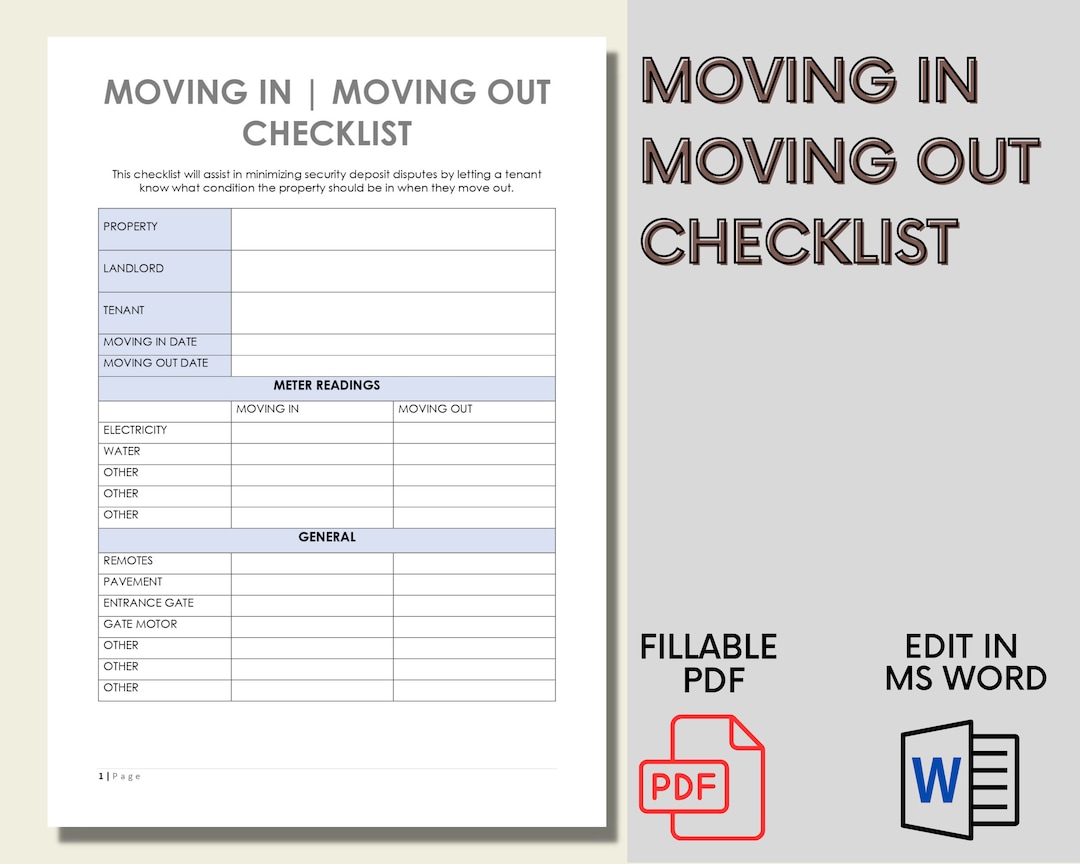 Landlord Checklist | Walkthrough Inspection | Tenant Move in | Tenant ...