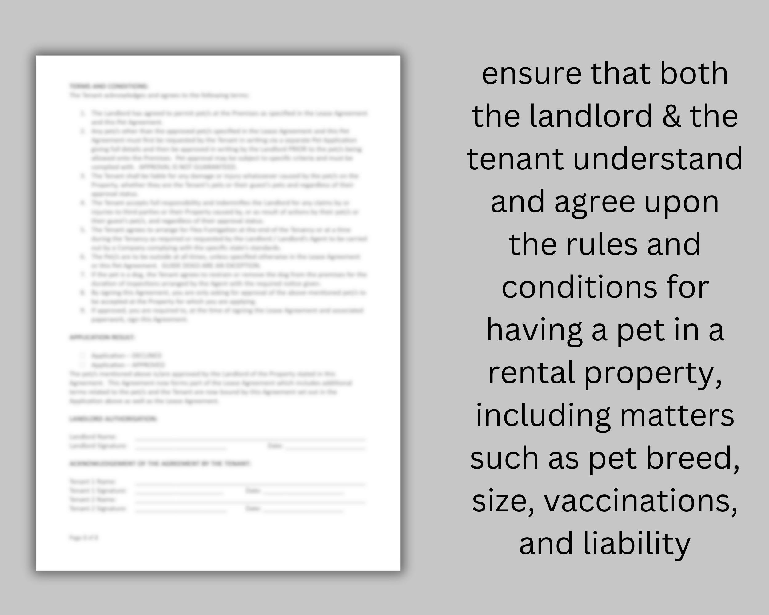 Pet Rental Application & Agreement: Fillable PDF, Editable MS Word - Etsy