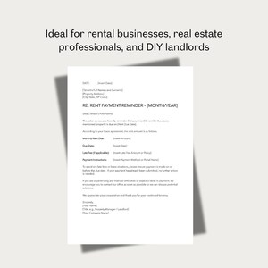 Rent Payment Reminder Notice - Editable MS Word Landlord Template - Etsy