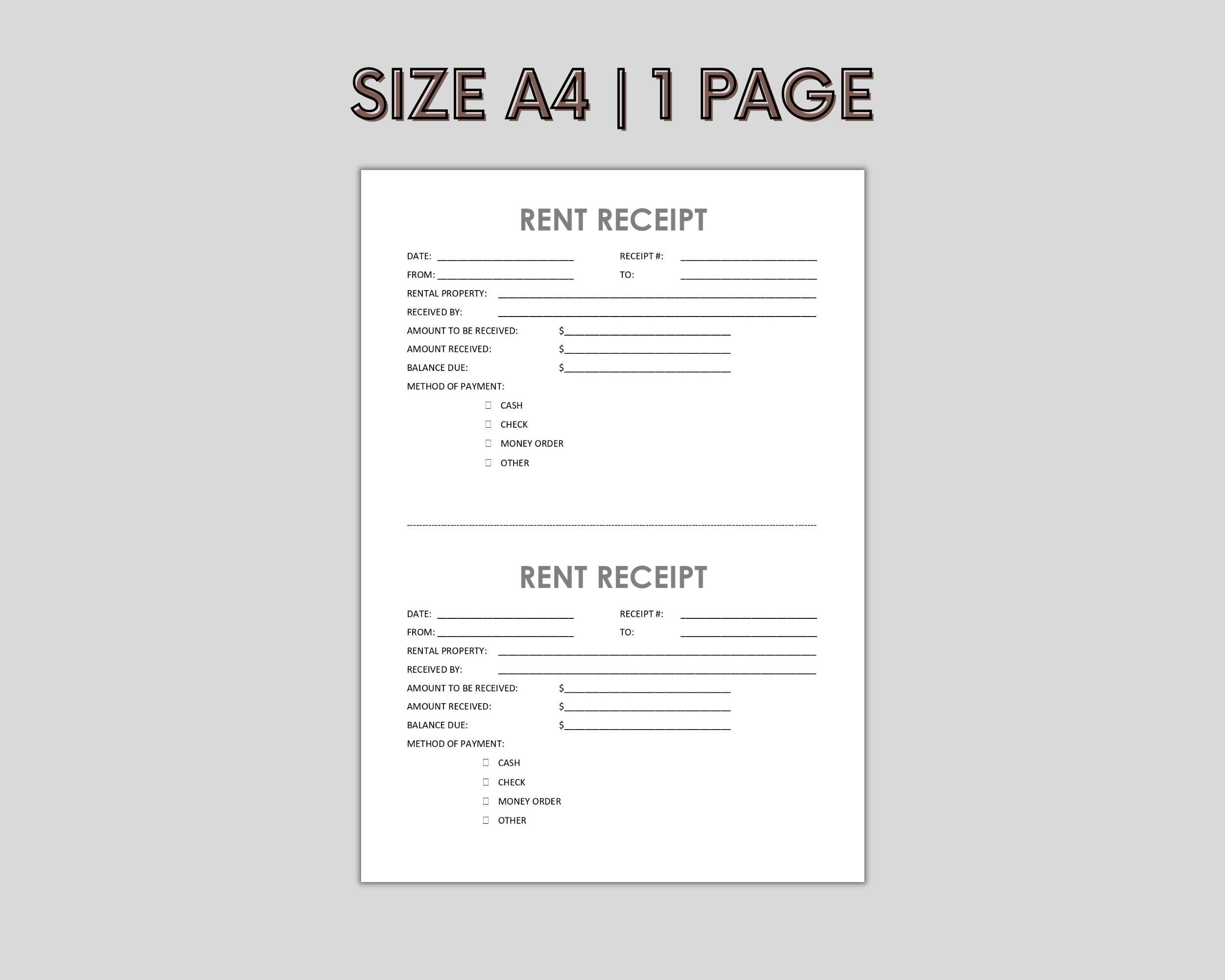 Landlord Rent Receipt | Tenant Receipt | Rent Payment Receipt | MS Word ...