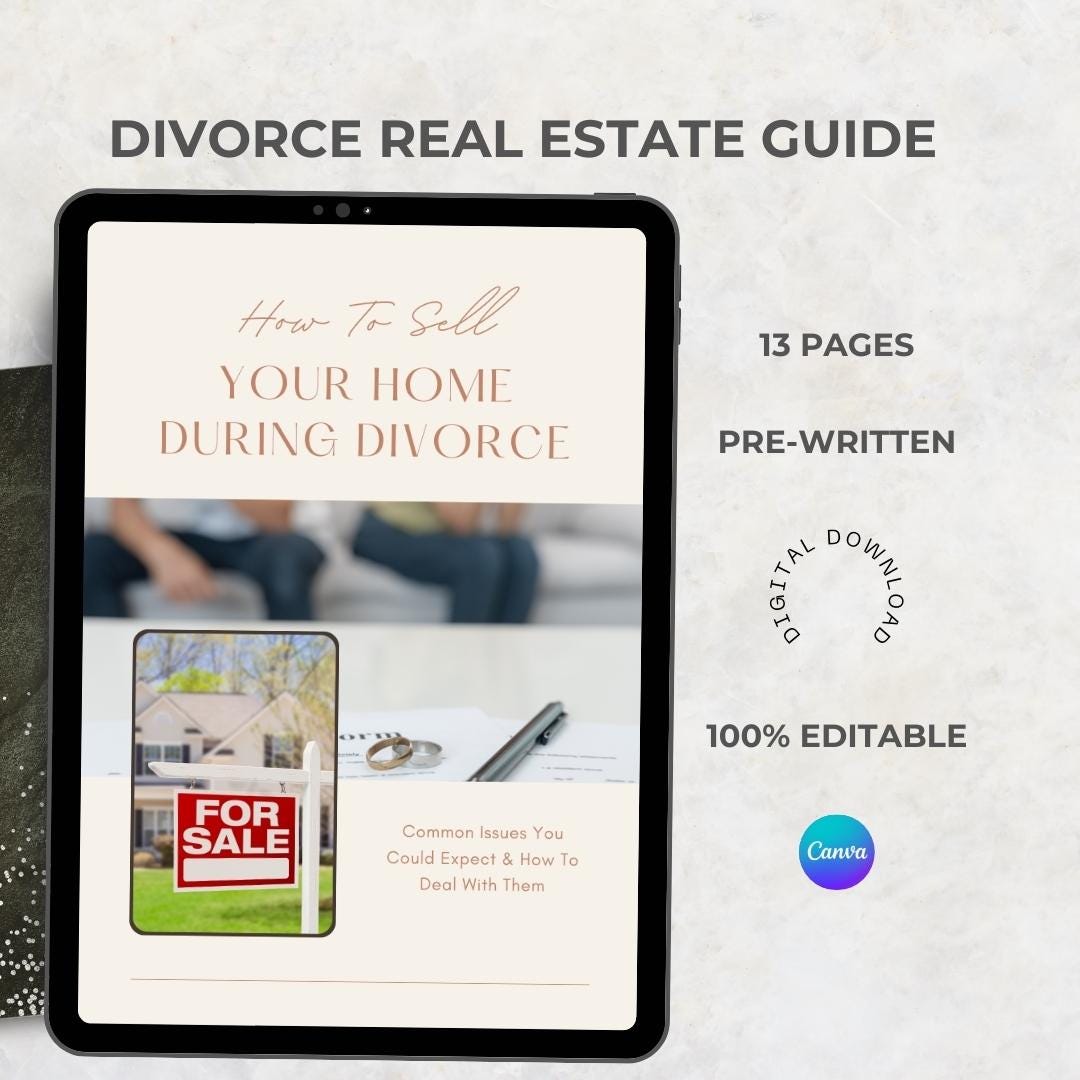 Divorce Real Estate Seller Guide for Realtors - Editable Canva Template ...
