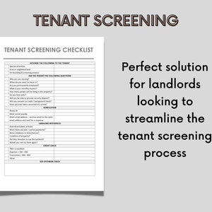 Tenant Screening Checklist - Edit in MS Word - Printable Form - Etsy