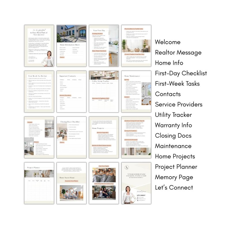 Realtor Closing Day Binder Template, New Homeowner Welcome Packet ...