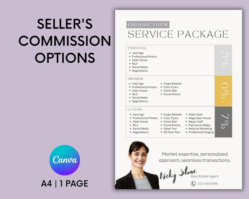 Seller Commission Options Sheet - Value Proposition Canva Editable ...
