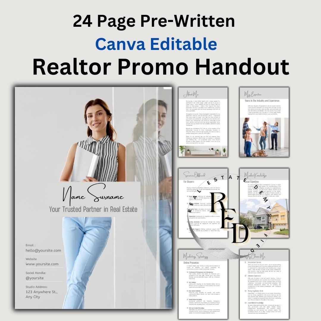 Agent Spotlight Introduction or Marketing Promo Book - Editable Canva ...