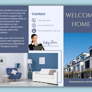 Real Estate Tenant Welcome Brochure Trifold Welcome Brochure Landlord ...