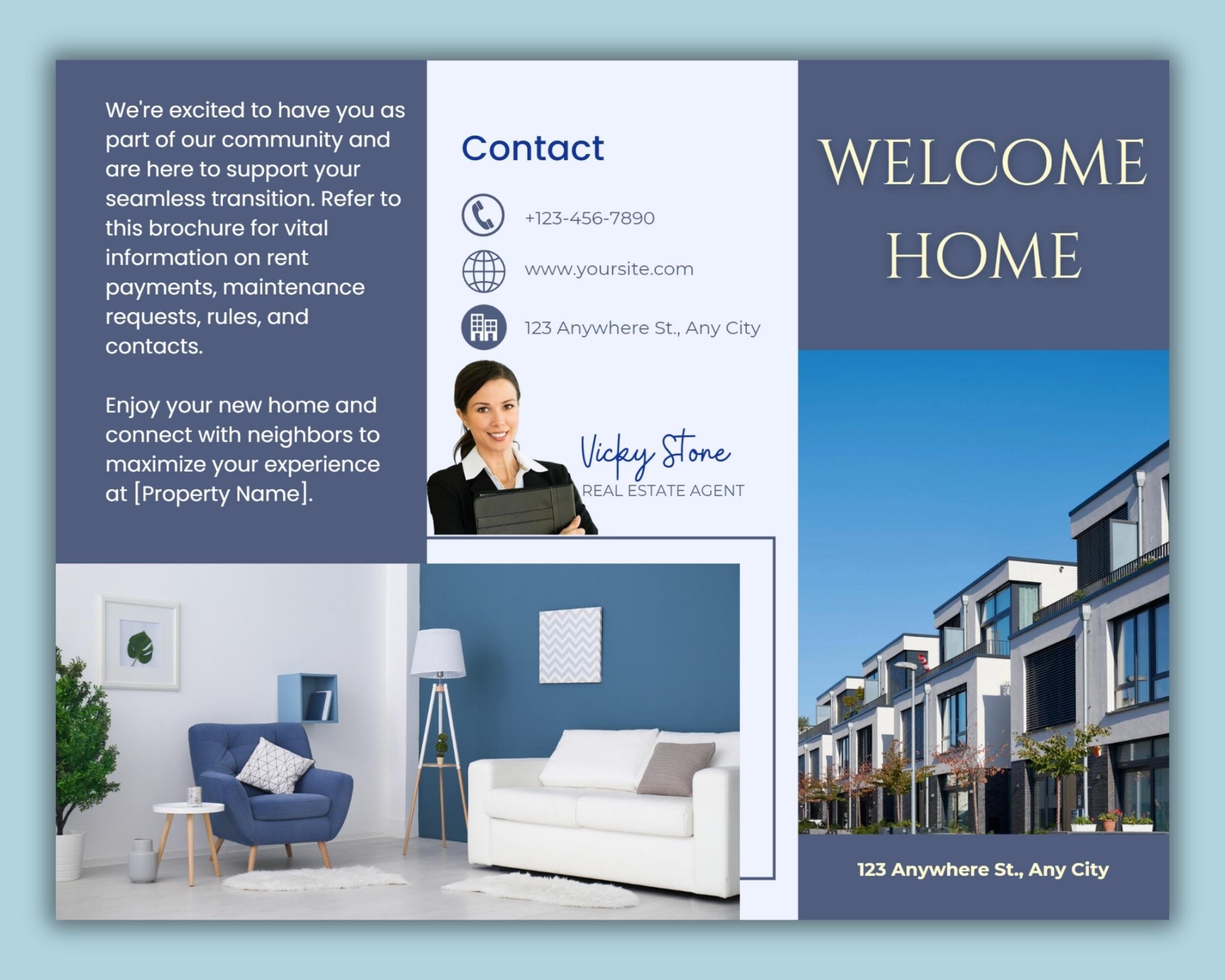 Real Estate Tenant Welcome Brochure Trifold Welcome Brochure Landlord ...