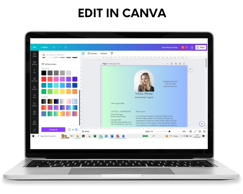 Realtor Resume Template | Modern Real Estate Agent CV | Professional Canva Template | Resume ...