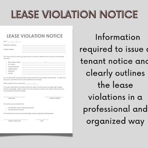 Editable Landlord or Property Management Lease Violation Notice ...