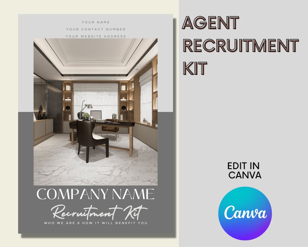 New Agent Recruiting HR Packet - Editable Canva Template - Etsy
