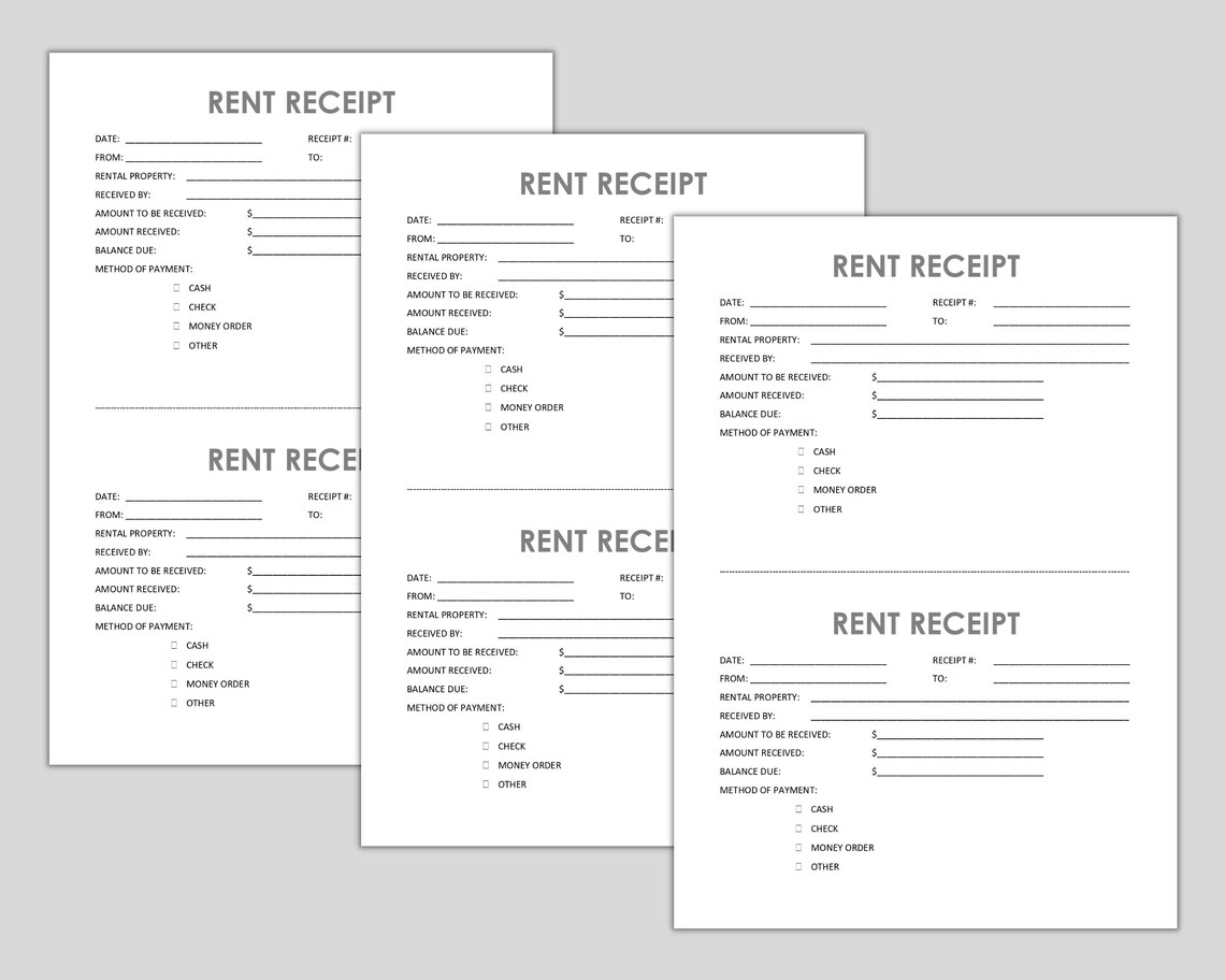 Landlord Rent Receipt Tenant Receipt Rent Payment Receipt MS Word ...