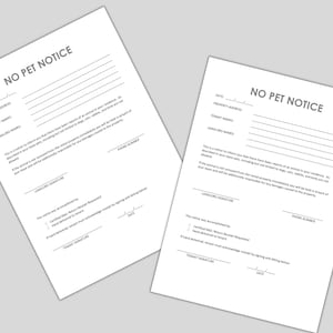 No Pet Notice | Landlord No Pet Notice to Tenant | Property Management ...