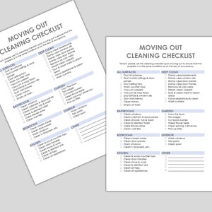 Tenant Moving-out Cleaning Checklist - Edit in MS Word - Etsy
