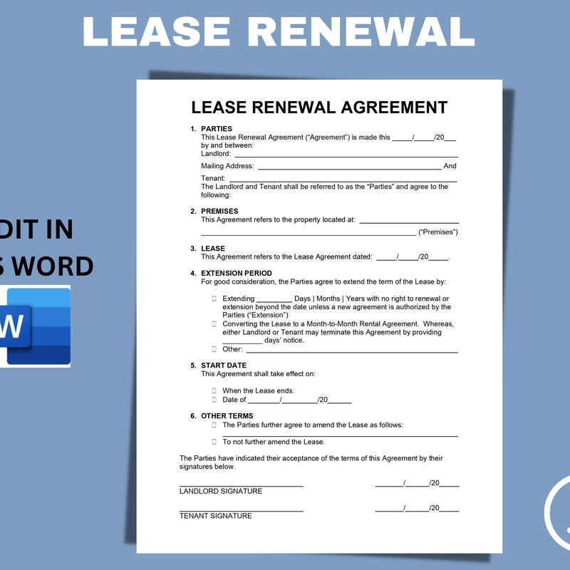 Landlord Renewal Notice - Etsy