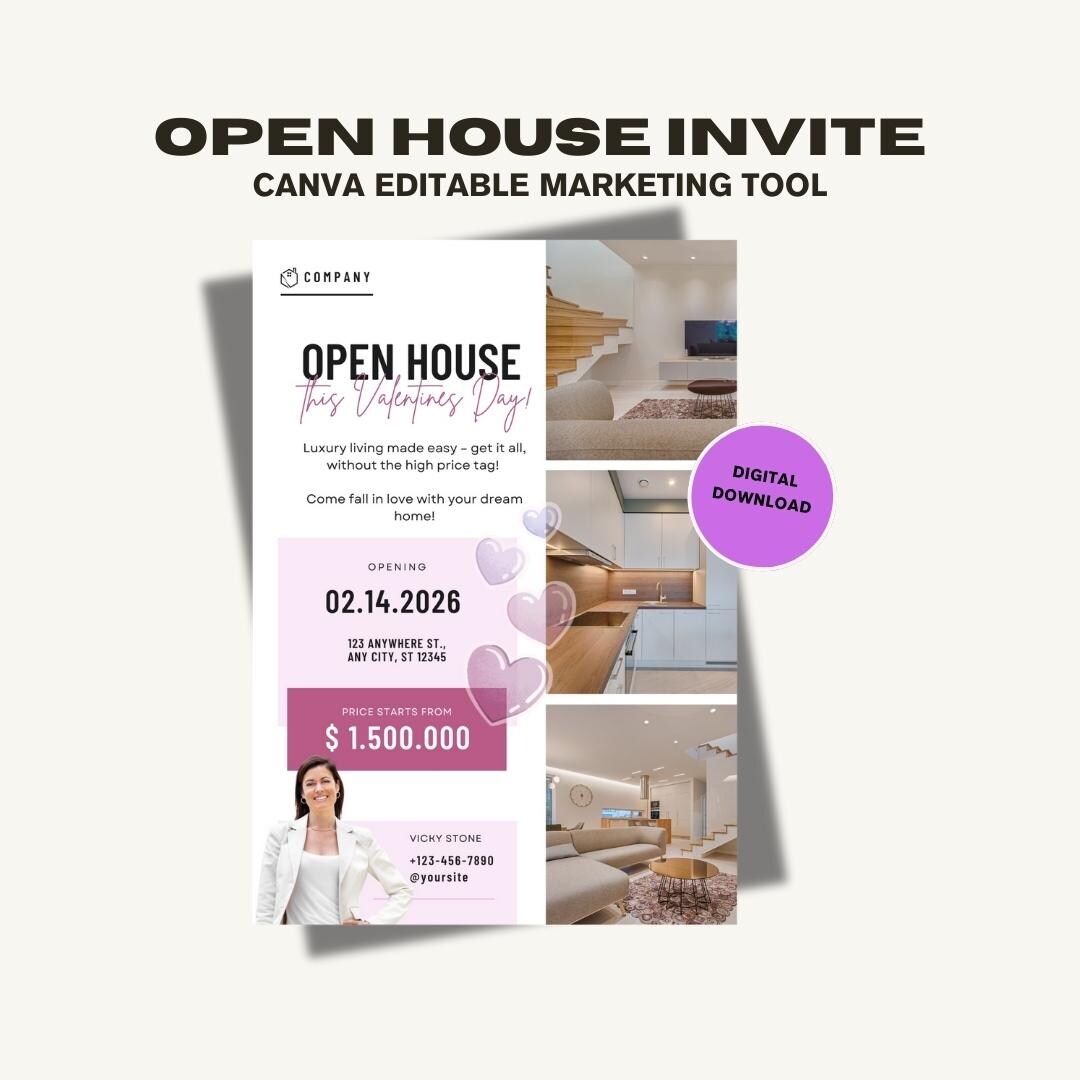 February Valentine's Day Open House Invitation | Customizable Seasonal ...