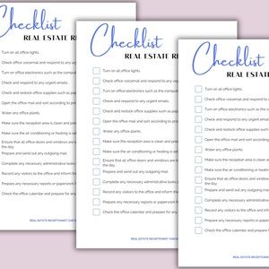 Receptionist Daily Task Checklist - Real Estate Admin Editable Canva ...