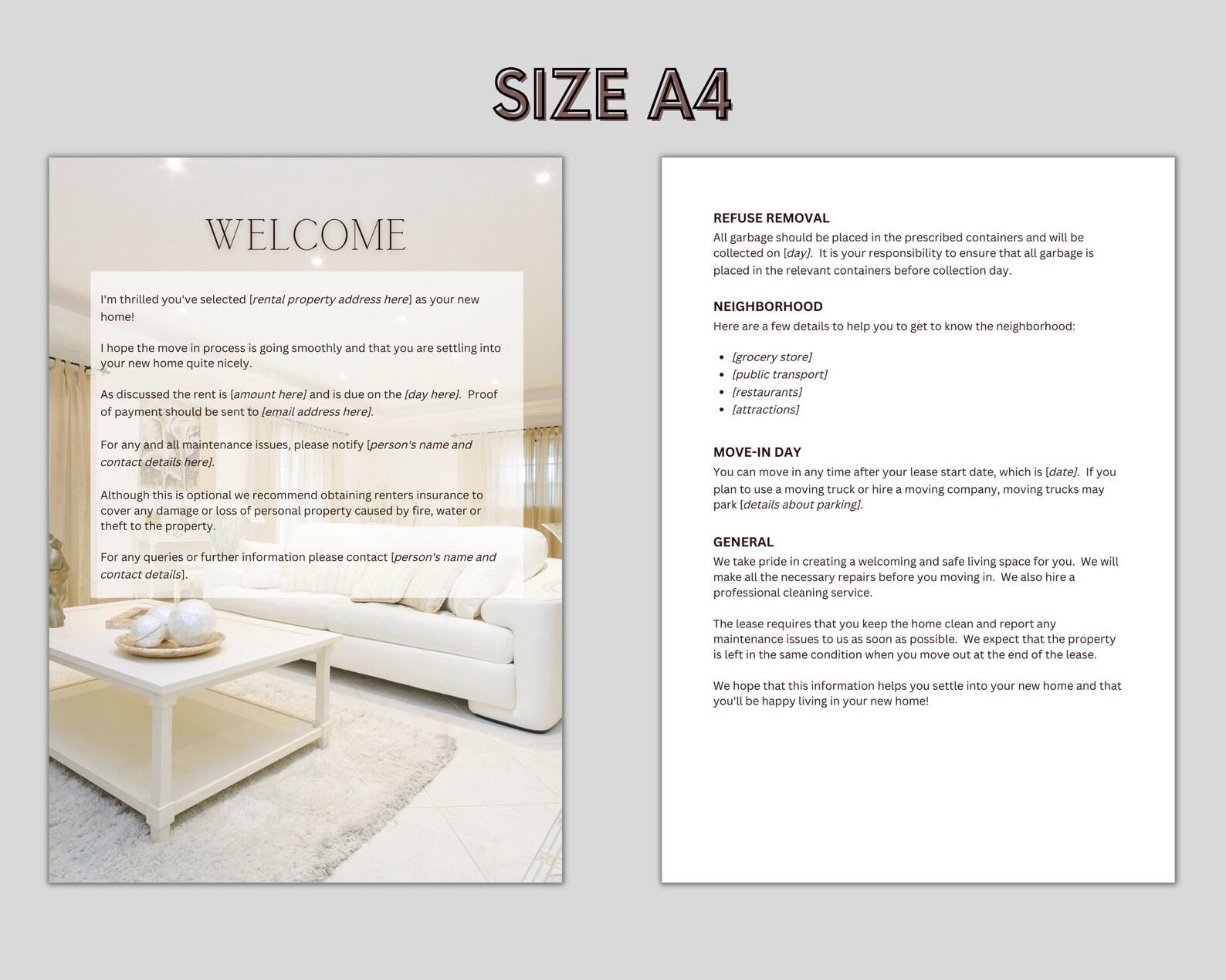 Editable Tenant Welcome Packet Template – Canva Real Estate Guide - Etsy